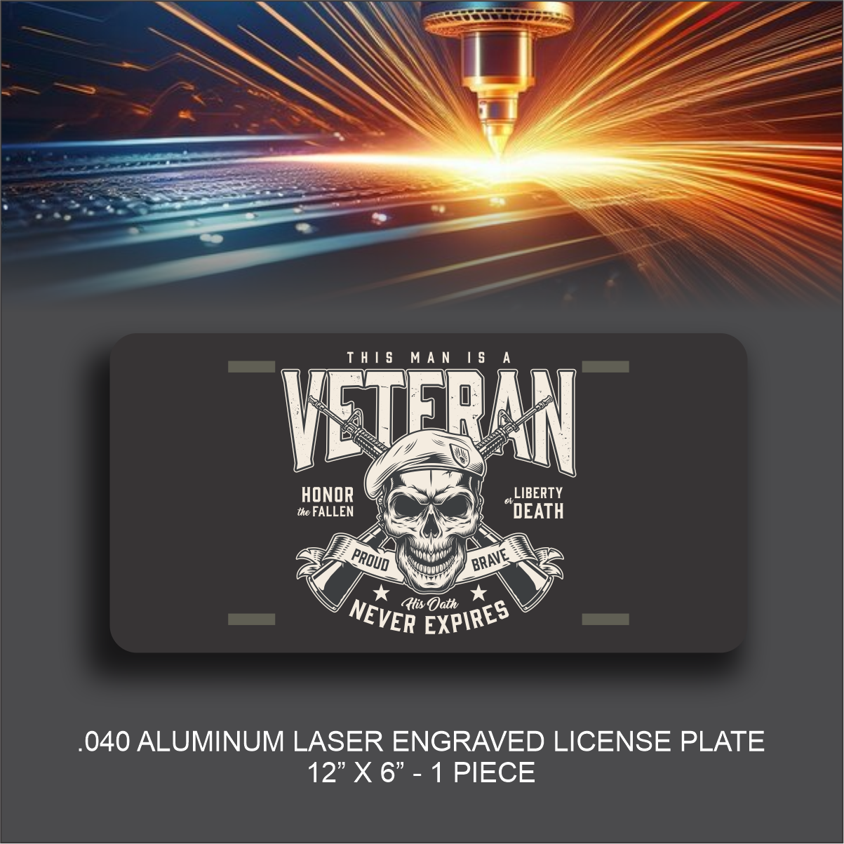Laser Engraved Veteran License Plates – Print & Sign